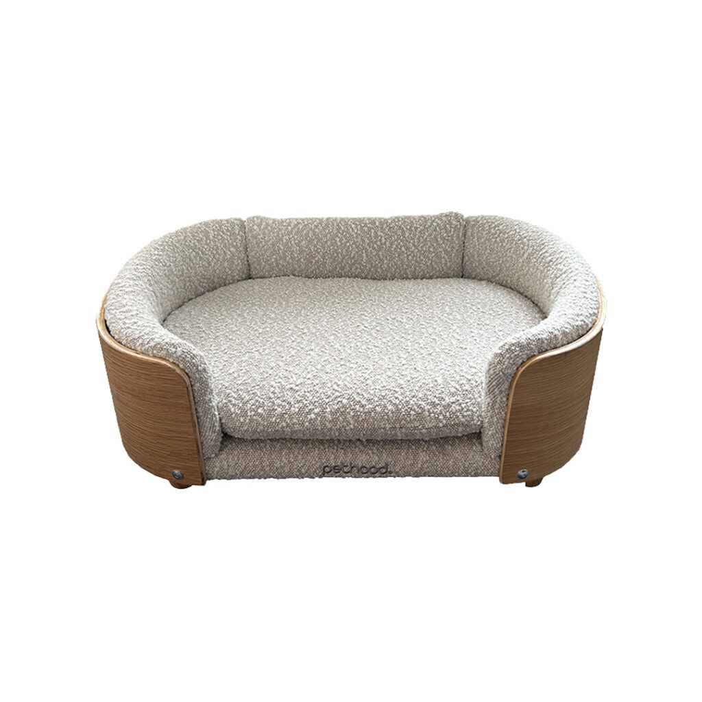 Luna Oval Pet Bed Large Boucle Cream - Pethood